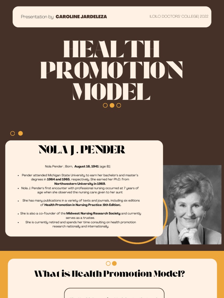 Nola Pender: Health Promotion Model – OWMOVG