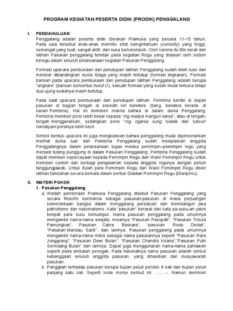 Program Kegiatan Pramuka Penggalang | PDF | Agama & Spiritualitas