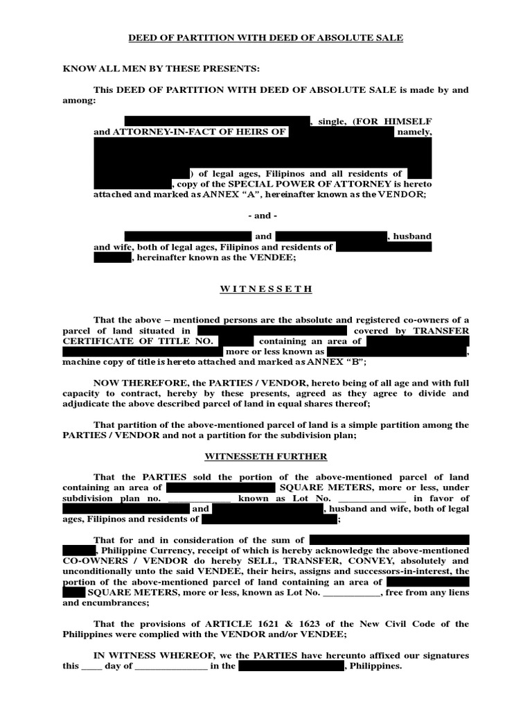 Partition and Sale of Land Among Co-Owners | PDF | Deed | Land Law