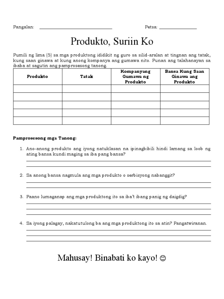 AP Activity Sheet - Q2 | PDF