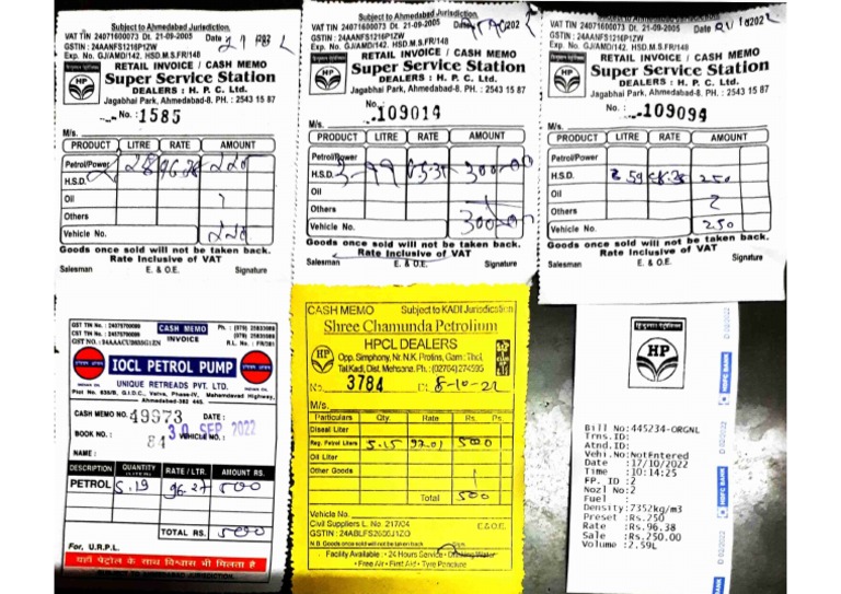 Petrol bill's of Oct 22 | PDF