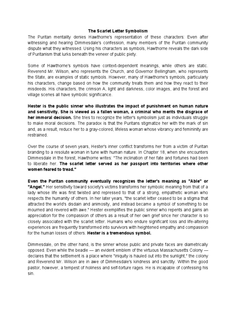The Scarlet Letter Symbolisms | PDF | The Scarlet Letter