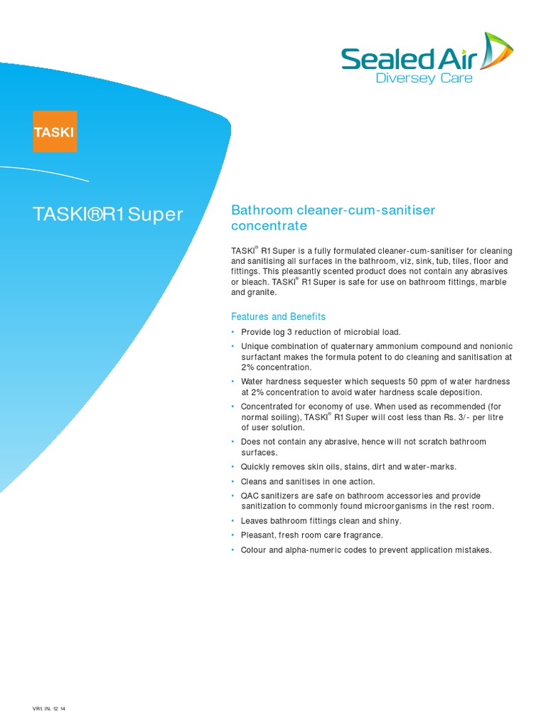 Pis - Taski r1 Super | PDF | Water | Disinfectant