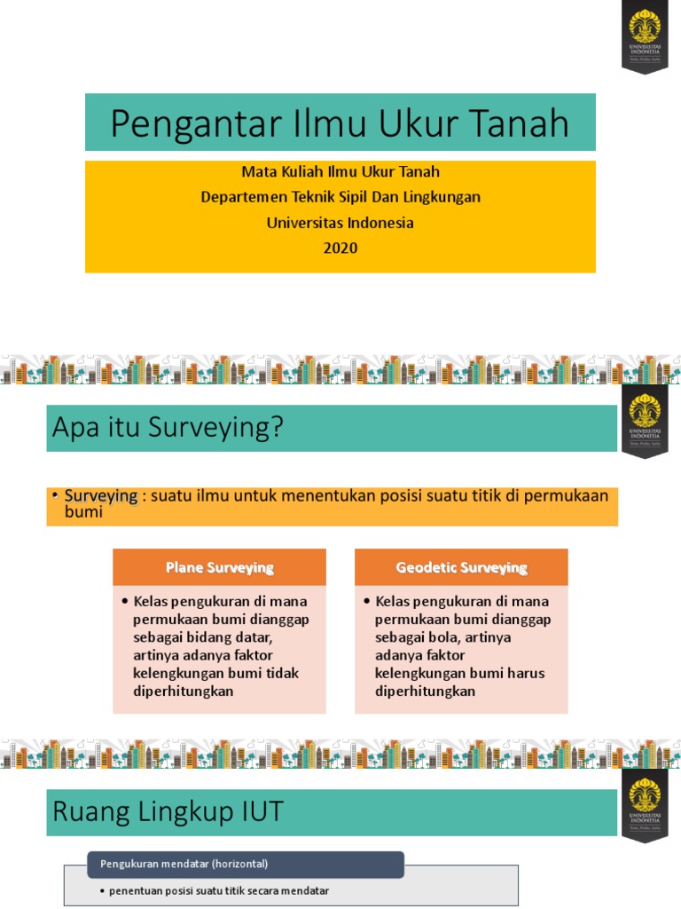 IUT - Kuliah 1 - Pengantar Ilmu Ukur Tanah140920 | PDF