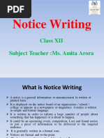 Class 12 Notice Writing Guidelines | PDF | Question | Signature
