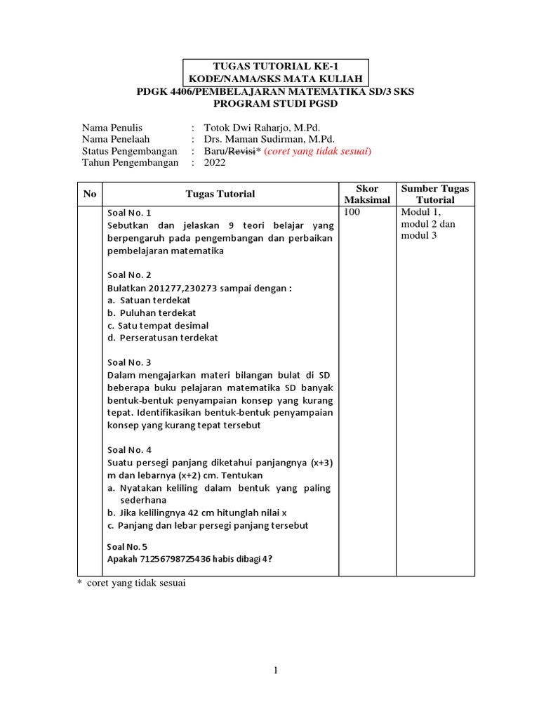 Tugas 1 Pdgk4406-Endi Supendi-857436544 | PDF