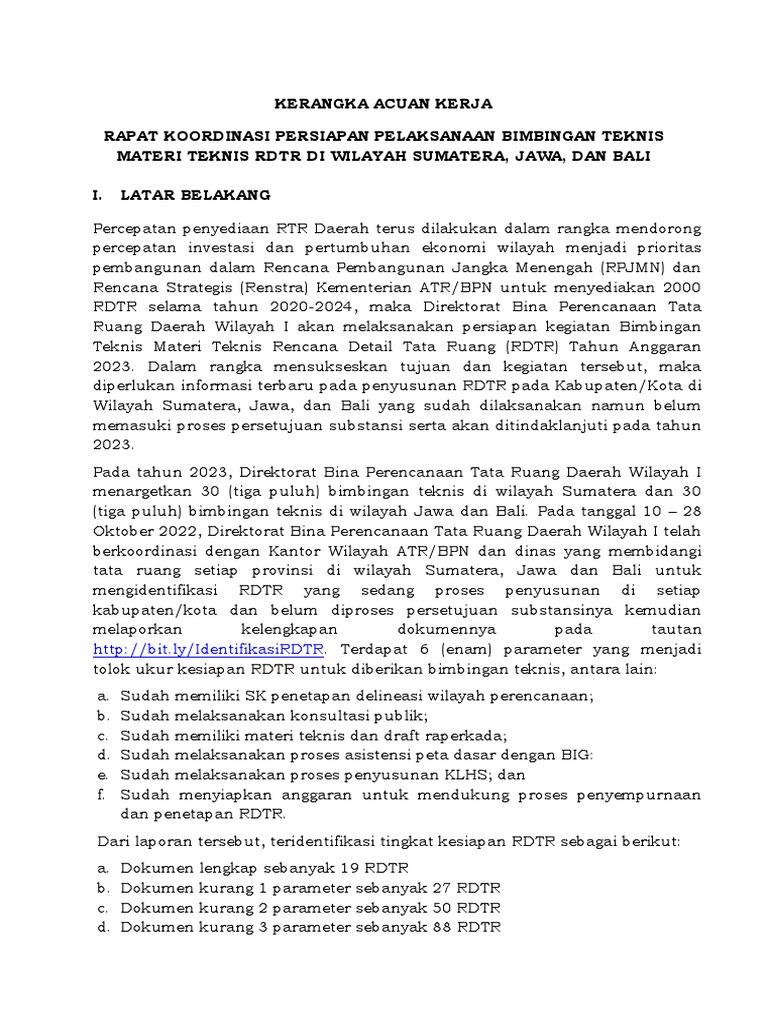 MINI TOR KEGIATAN RAKOR BIMTEK 2023 - Edt | PDF MINI TOR KEGIATAN RAKOR BIMTEK 2023 - Edt | PDF