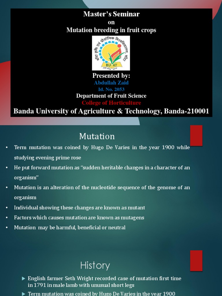 Mutation Breeding in Fruit Crops(1) | PDF | Ionizing Radiation | Mutation