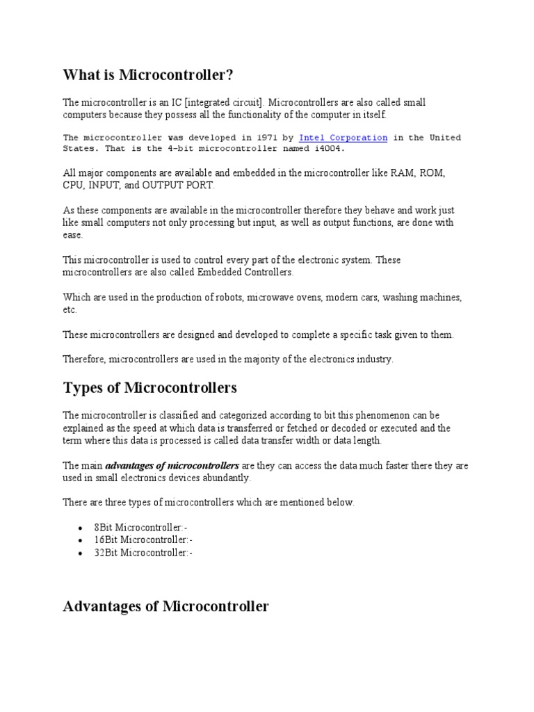 What Is Microcontroller | PDF | Microcontroller | Embedded System