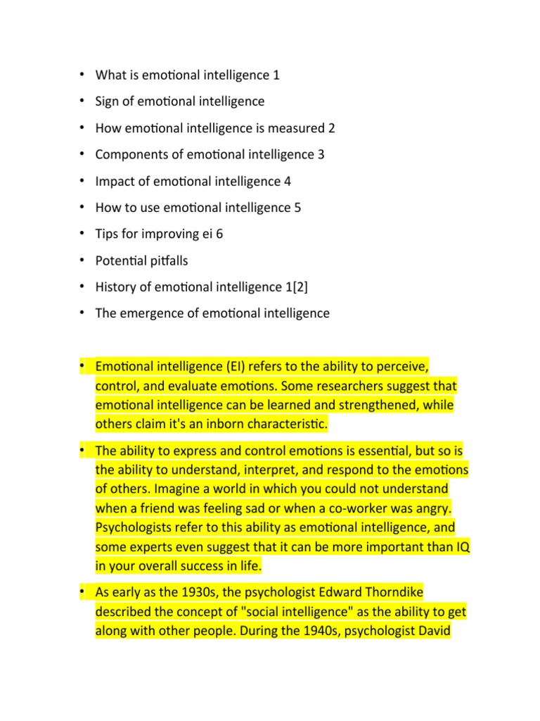 Understanding Emotional Intelligence Essentials | PDF | Emotional ...