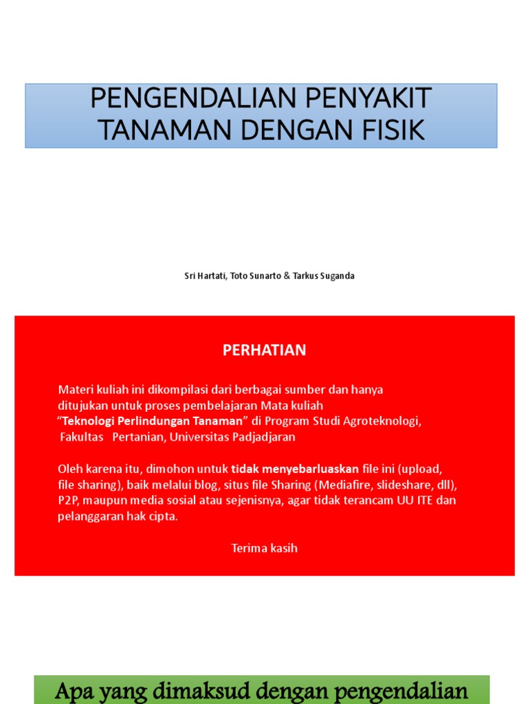 Pengendalian Penyakit Secara Fisik - SH | PDF