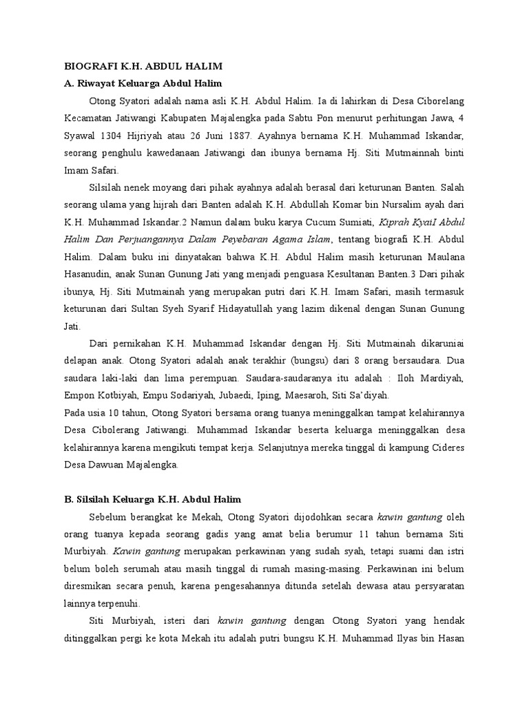BIOGRAFI Abdul Halim Iskandar | PDF
