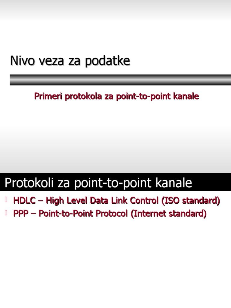 3.primjeri Protokola Nivoa Veze Za Podatke | PDF