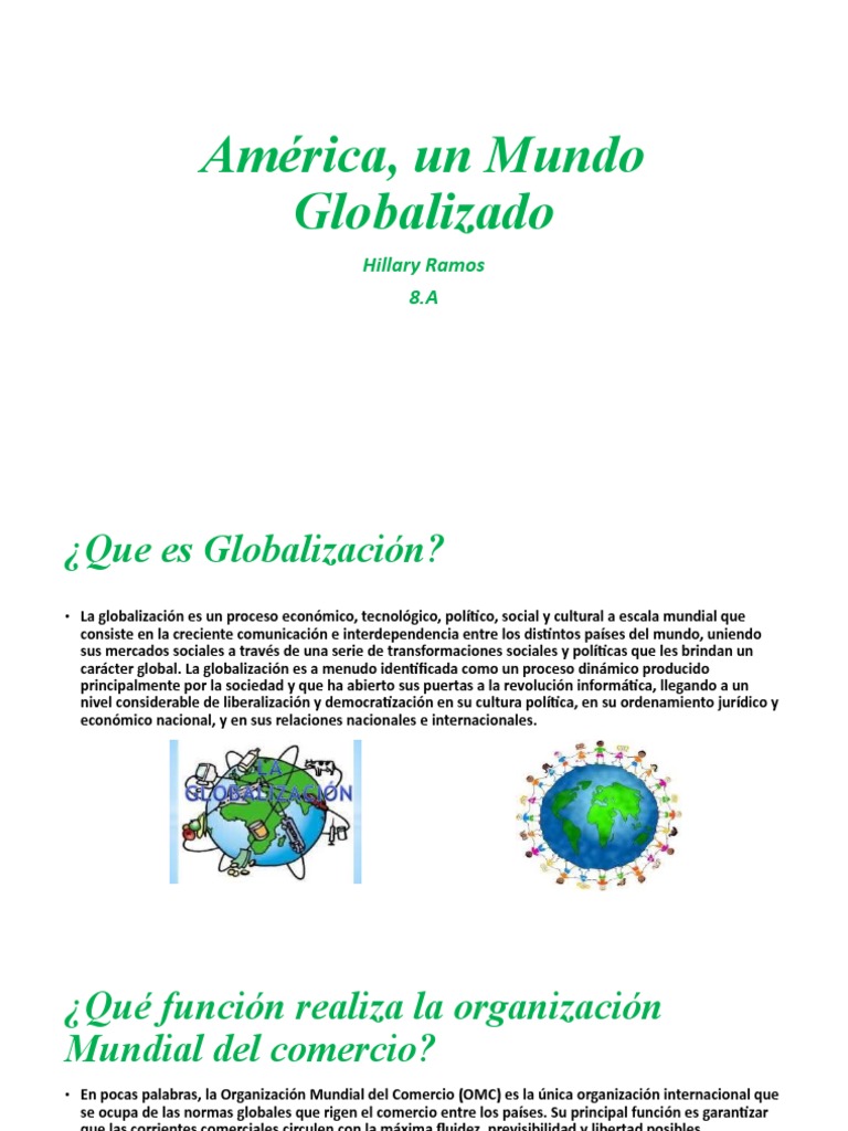 América, Un Mundo Globalizado Hillary Ramos | PDF | Globalización | Corporación multinacional