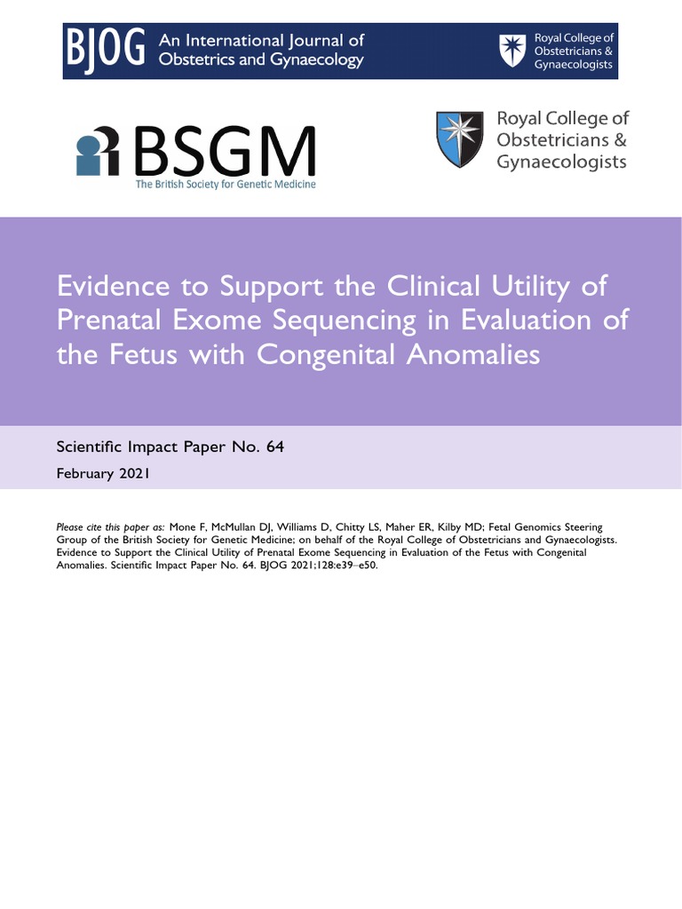 BJOG - 2021 - Mone - Evidence To Support The Clinical Utility of ...