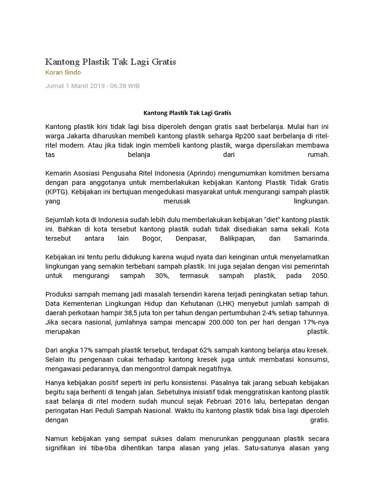 Contoh Teks Editorial | PDF