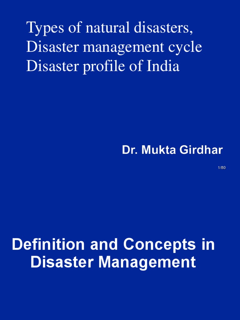 Definition and Concepts in Disaster Management Disaster | PDF ...