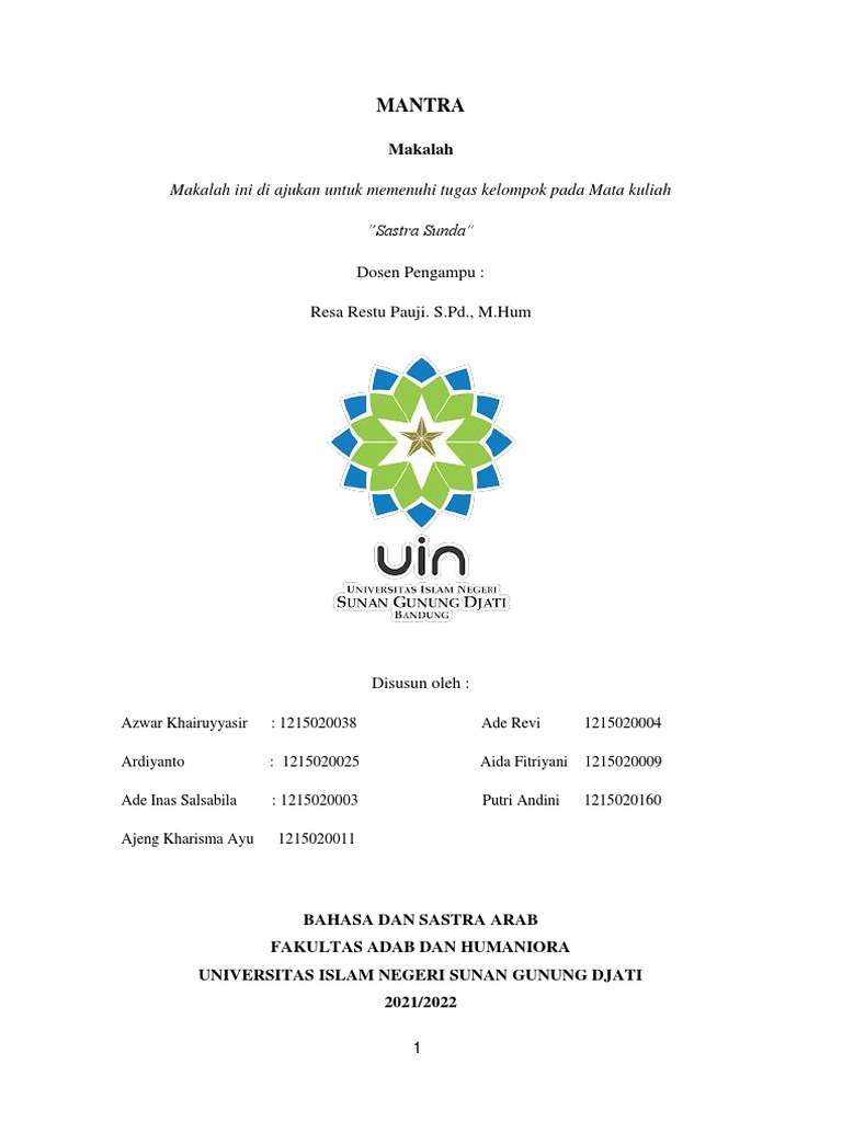Mantra Dalam Sastra Sunda | PDF