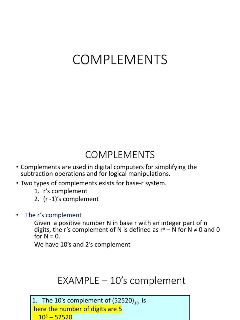 Complement(1) | PDF