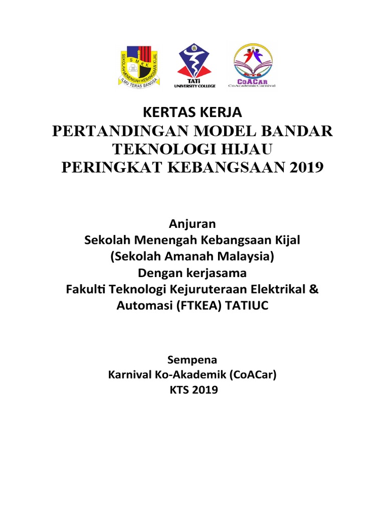 Kertas Kerja Inovasi CoaCar KTS 2019 | PDF