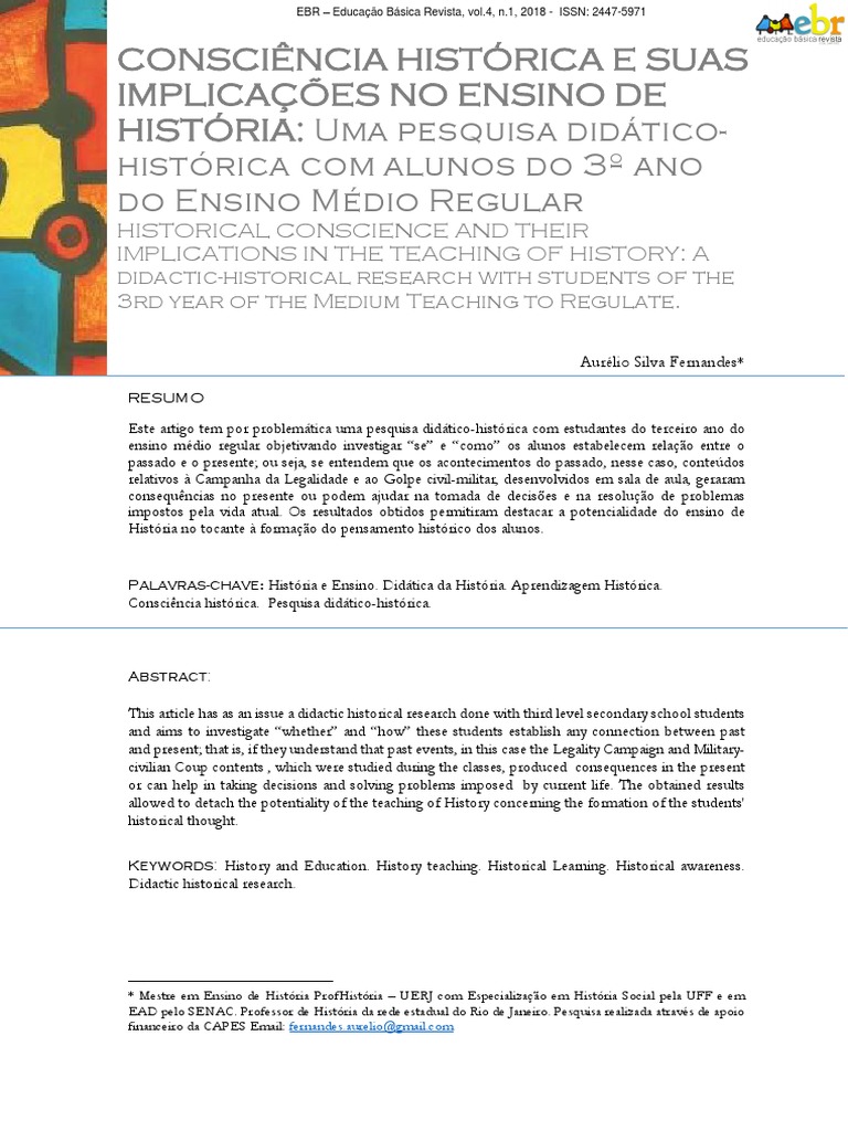 Fernandes Consciência Histórica E Suas Implicações No Ensino De