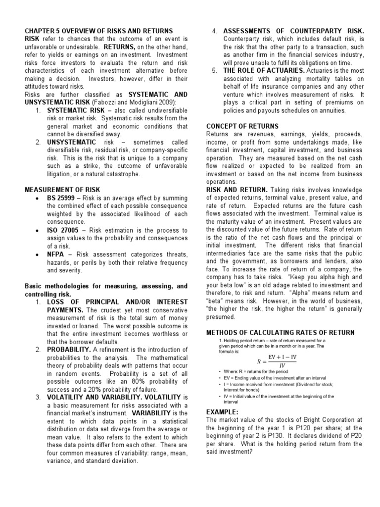 Capital Market Chapter 5-7 | PDF
