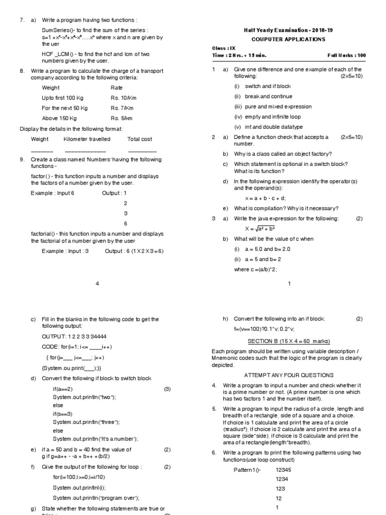 Icse Class 9 Hy Computer Application 2019 | PDF | Computer Program ... Icse Class 9 Hy Computer Application 2019 | PDF | Computer Program ...