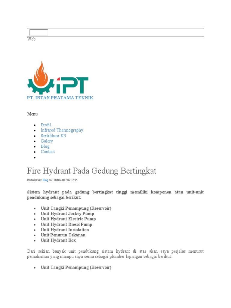 Instalasi Hidran Gedung Bertingkat | PDF