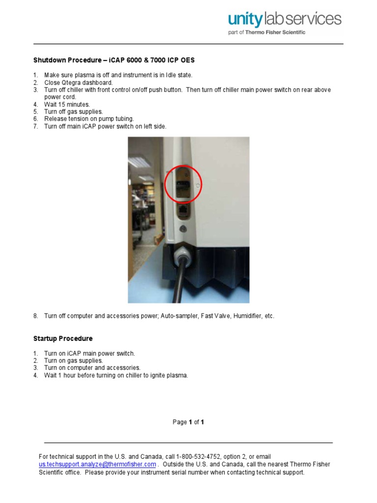iCAP 6000 and 7000 ICP-OES Shutdown Procedure | PDF