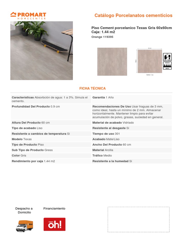 Ficha Tecnica Porcelanato | PDF