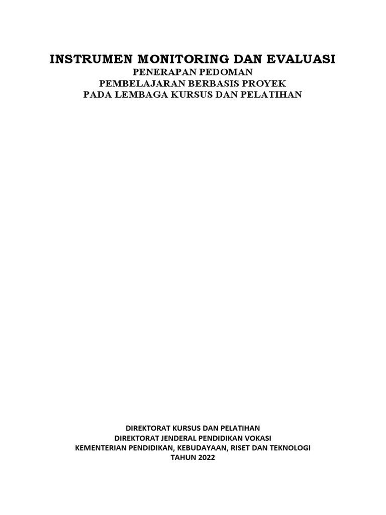 Instrumen Monitoring Dan Evaluasi PJBL Proyek 4 (Gc1406) | PDF
