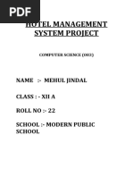 IP Project On Hotel Management | PDF | Payments | Computing