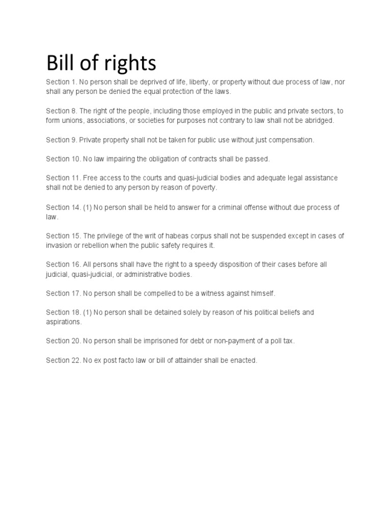 Bill of Rights | PDF