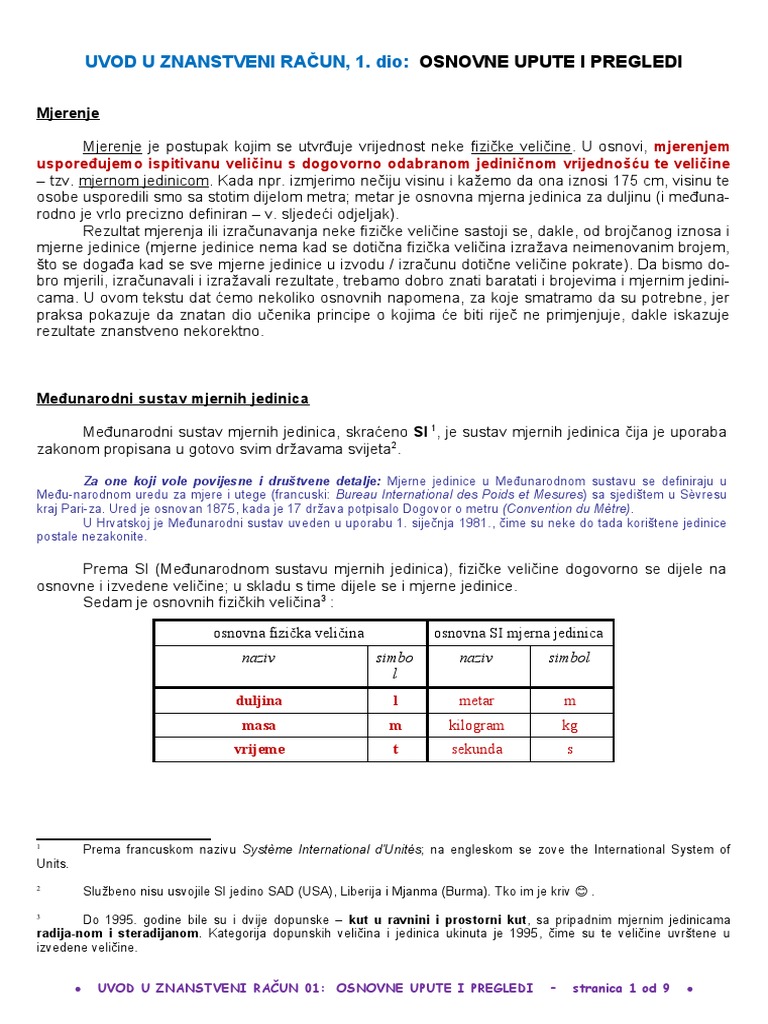 04-1 Uvod U Znanstveni Racun 01 - Temeljne Upute | PDF