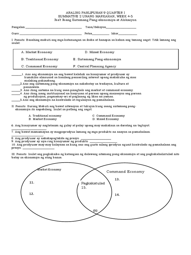 Ap 9 Summative 2 Q1W4 5 | PDF