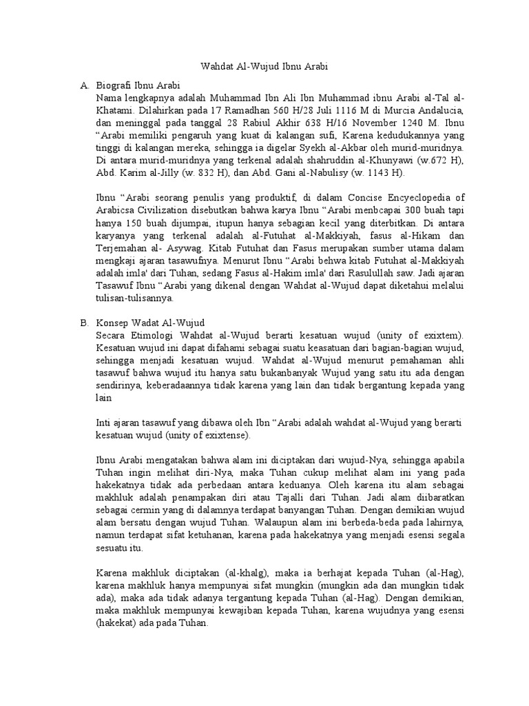 Wahdat Al-Wujud | PDF