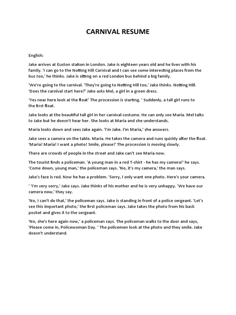 Carnival Resume | PDF | Parade | Walking Events