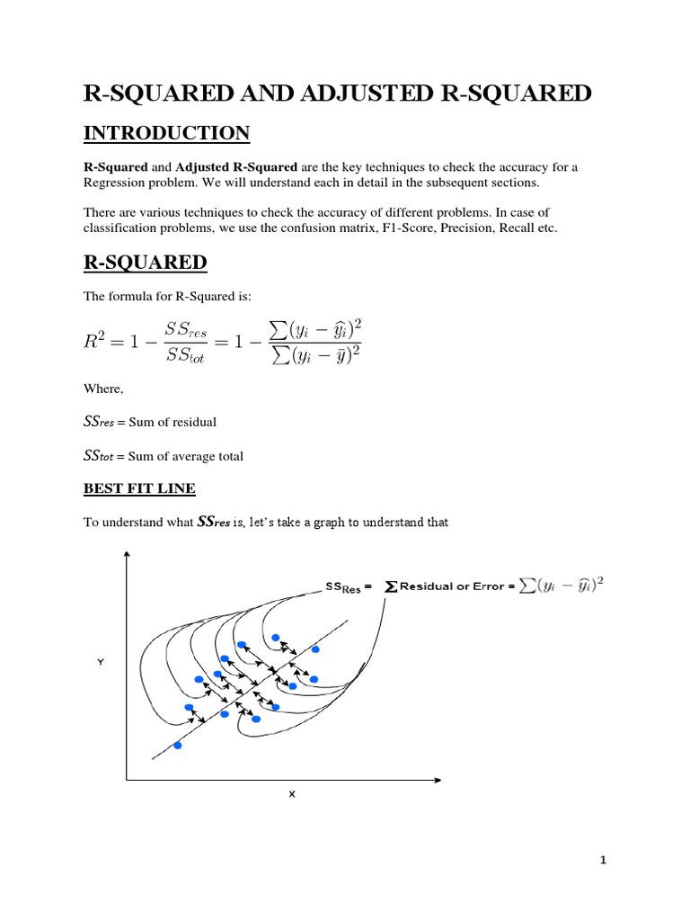R-Squared and Adjusted R-Squared - Short Intro | PDF | Coefficient Of ...