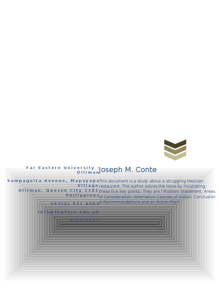 Jose's Authentic Mexican Restaurant Case Study | Download Free PDF | Waiting Staff | Foods