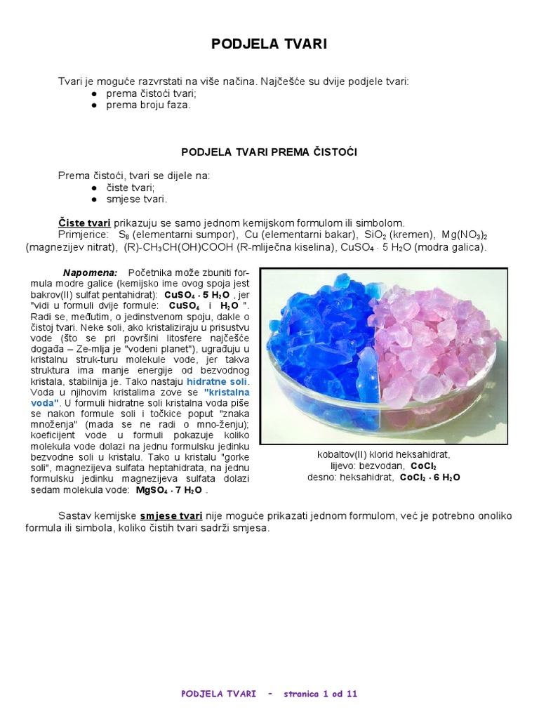 07 Podjela Tvari | PDF