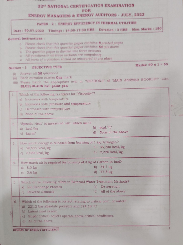 Paper 2 - July 2022 | PDF | Cogeneration | Boiler