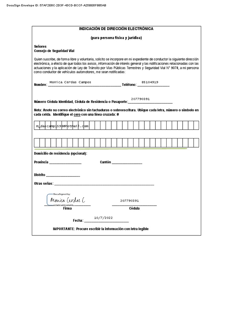Formulario Cosevi para Acceso Online | PDF | Justicia | Crimen y violencia