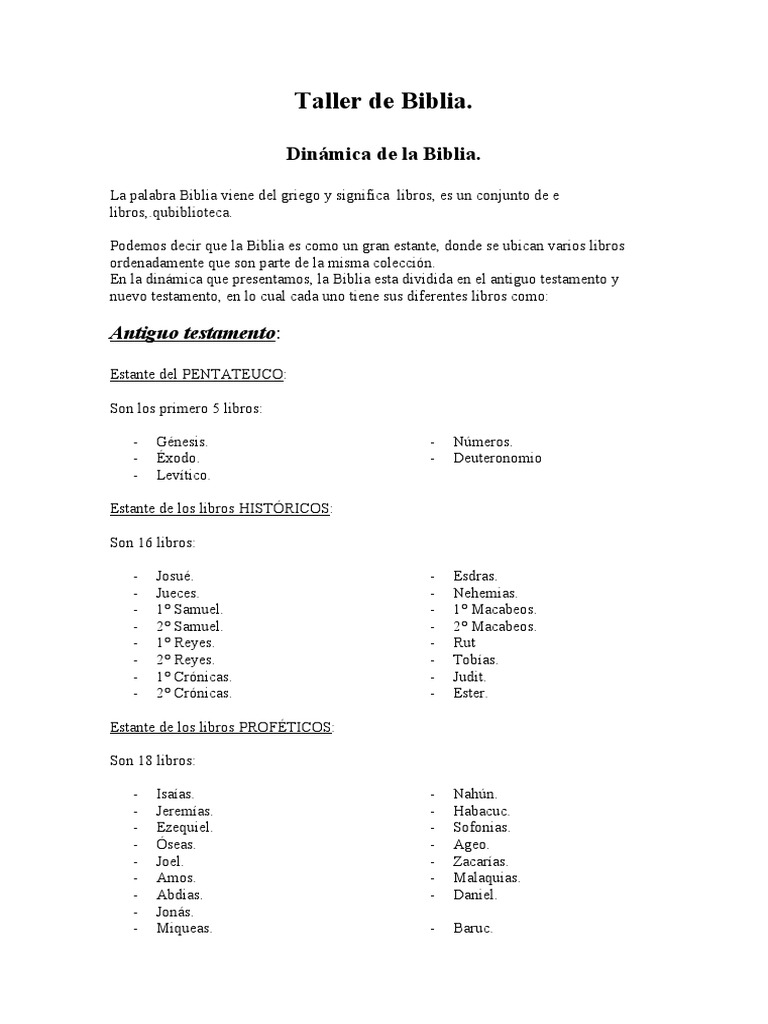 Una guía visual y dinámica sobre la estructura y contenidos de la Biblia | PDF | Biblia | Viejo ...