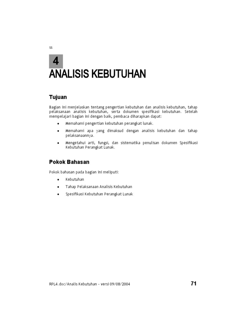 Analisis Kebutuhan | PDF
