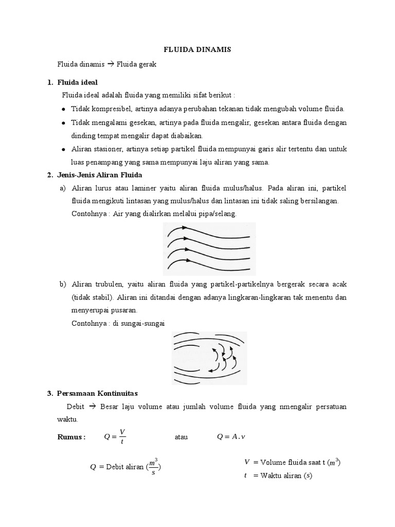 Dasar-Dasar Fluida Dinamis dan Aliran | PDF | Metode & Bahan Ajar