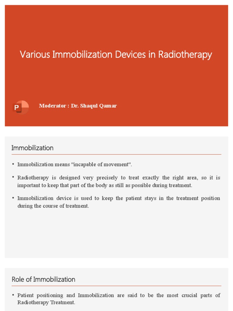 Various Immobilization Devices in Radiotherapy | PDF | Radiation ...
