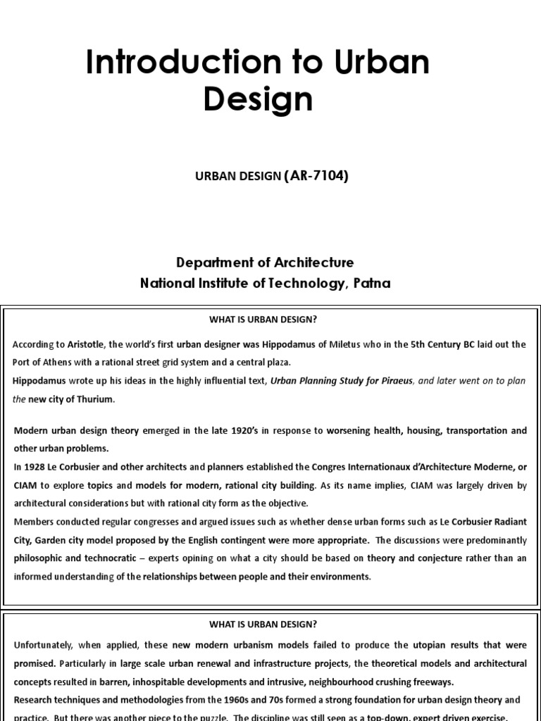 1. Introduction to Urban Design | PDF