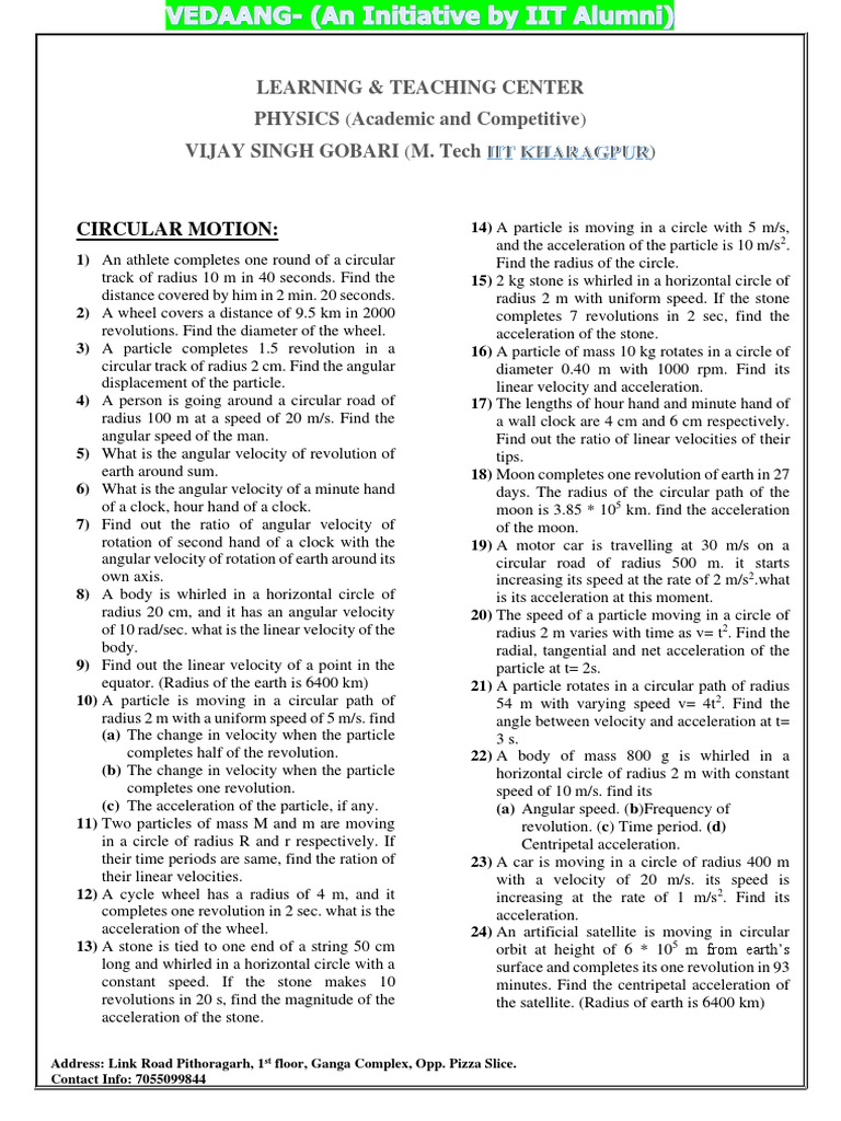 Circular Motion | PDF | Acceleration | Speed