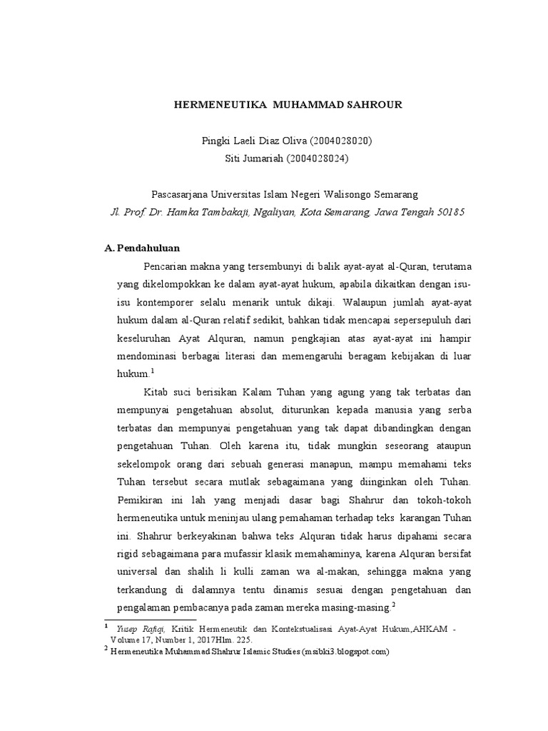 Hermeneutika Muhammad Shahrur | PDF | Agama & Spiritualitas
