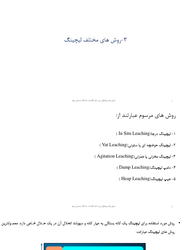 3 Leaching Methods | PDF